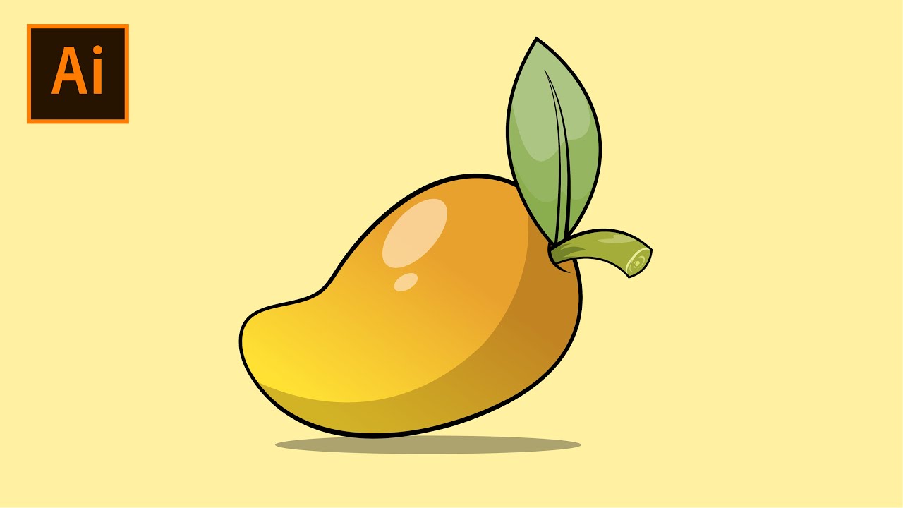 How To Create A Mango Fruit Vector Art Adobe Illustrator Tutorial