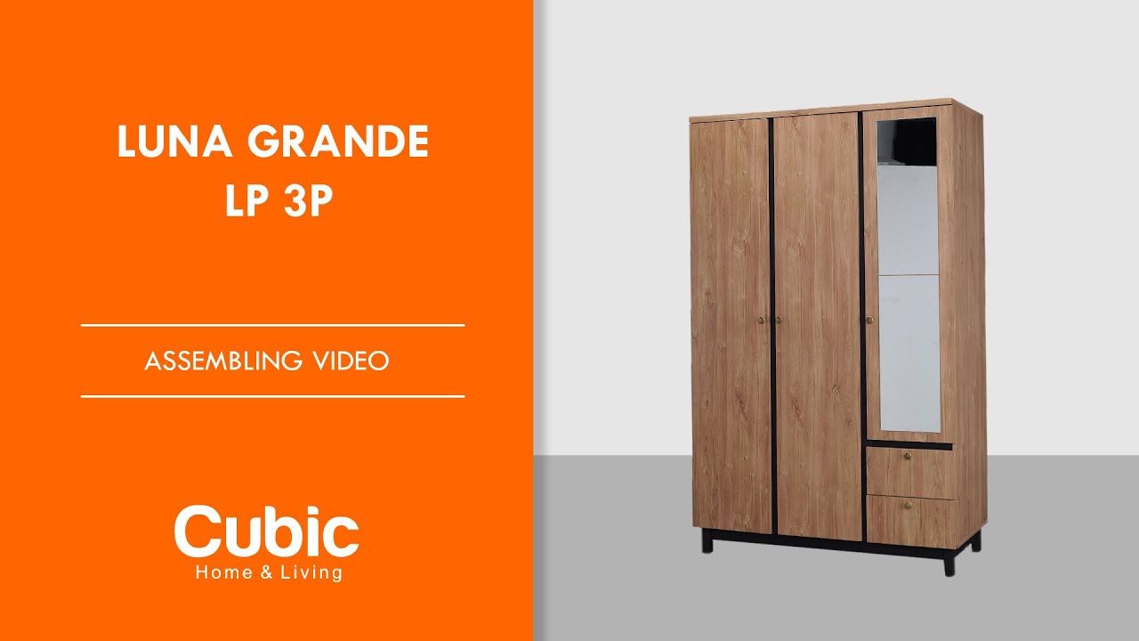Tutorial Perakitan Wardrobe Cermin Luna Grande Lp 3p Lemari 3 Pintu