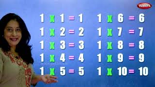 Table Of 1 In English 1 Table Multiplication Tables English Learning Video Pebbles Rhymes ...