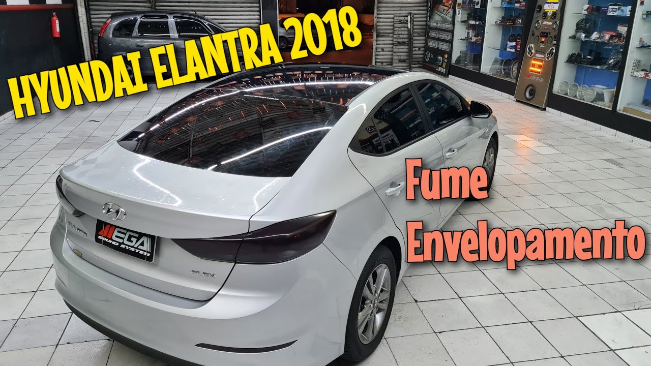 Hyundai Elantra 2018 Envelopamento Teto Preto Brilhante Fume