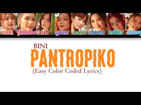 Bini Pantropiko Easy Color Coded Lyrics Youtube