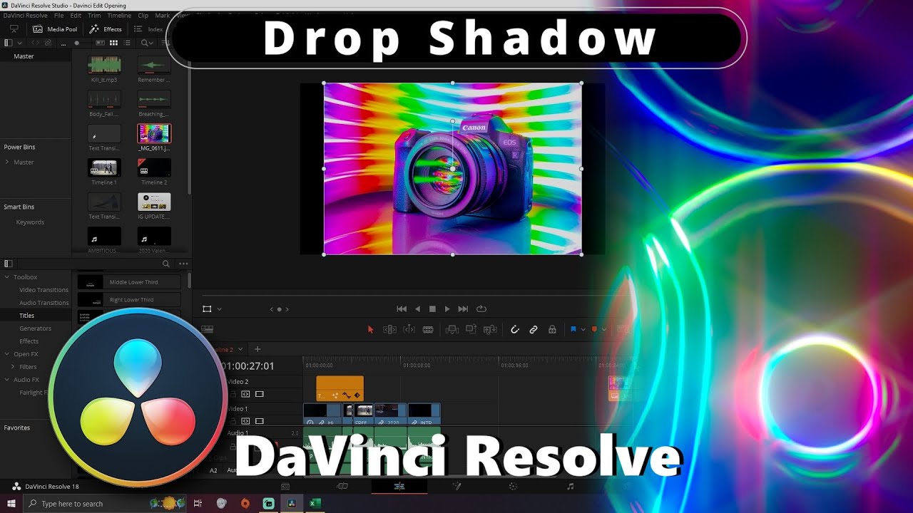 How To Create A Drop Shadow In Davinci Resolve Youtube