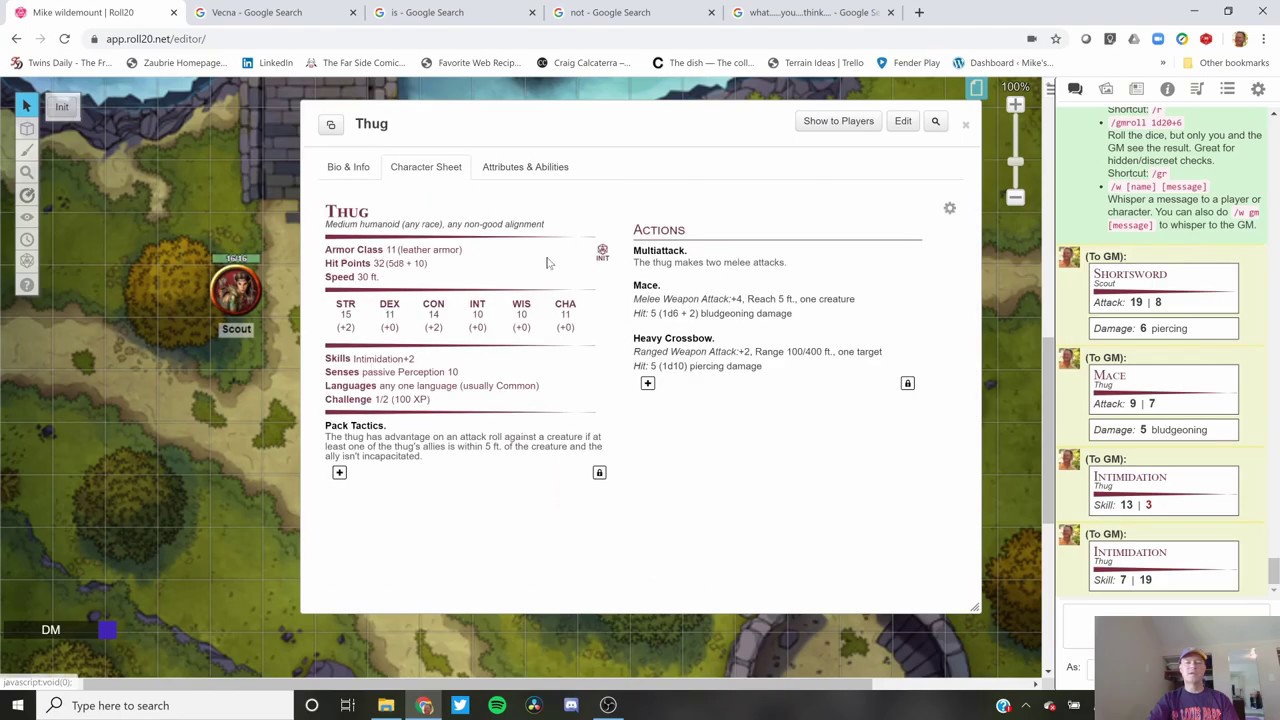 Roll20 Macro Templates
