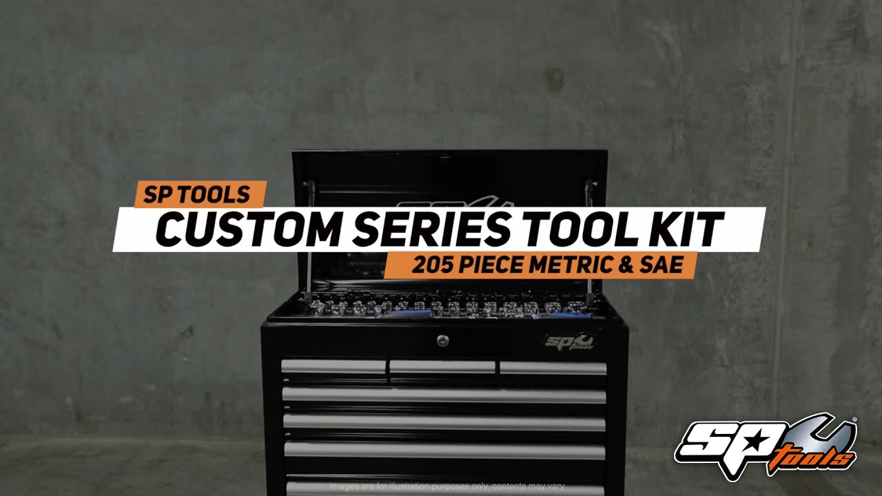 Sp Tools Sp50099 Custom Series Tool Kit 205pc Metric Sae Youtube