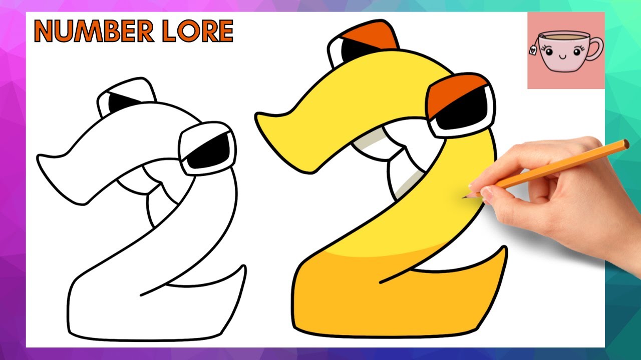 How To Draw Number Lore 2 Two Cute Easy Step By Step Drawing