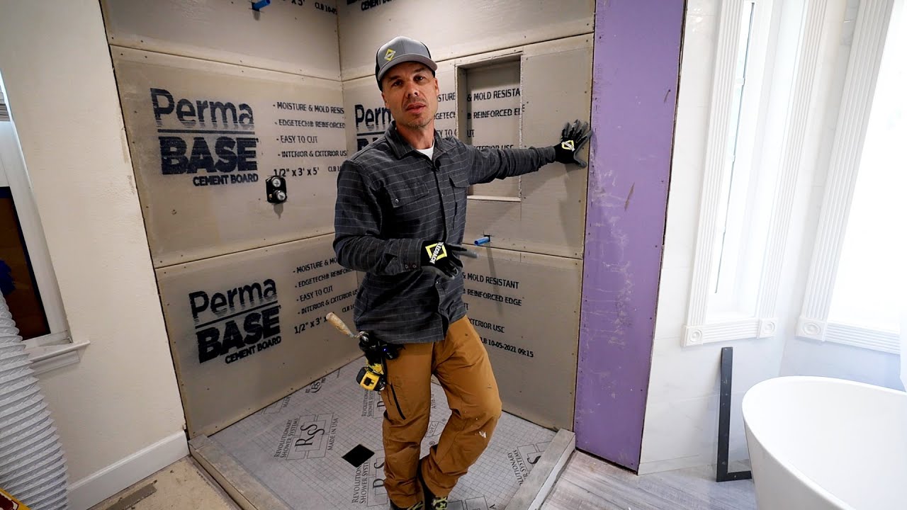 Backerboard Drywall Transition Tile Shower Wall Youtube