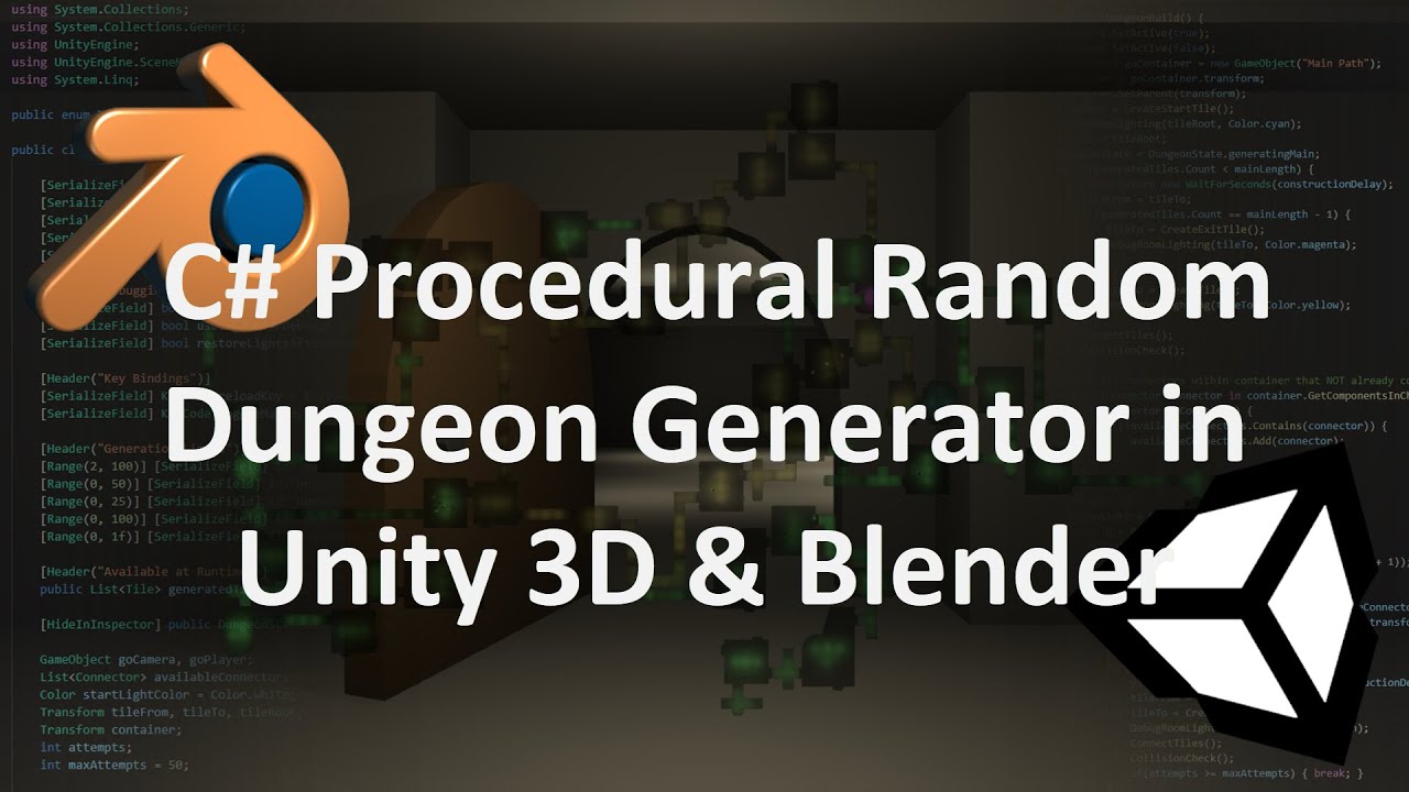 C Procedural Random Dungeon Generator In Unity 3d Blender Udemy