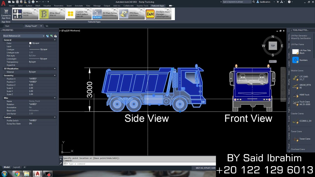 Dump Truck Dynamic Cad Block Youtube