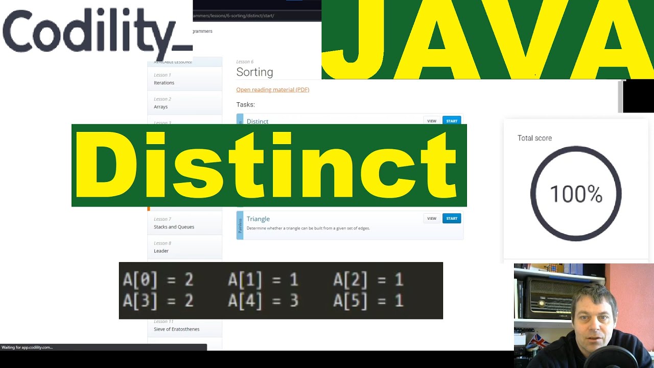 Codility Distinct Java Solution Youtube
