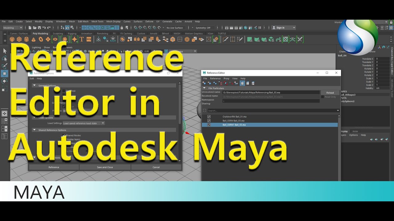 Reference Editor In Maya 2018 Youtube