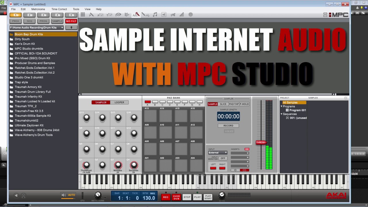 How To Sample Record From Internet Into Mpc Studio Youtube