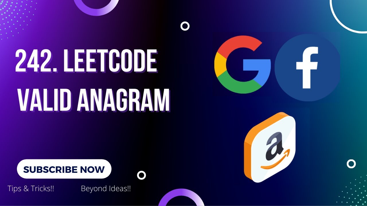 Valid Anagram 242 Leetcode Hashmap Python Youtube