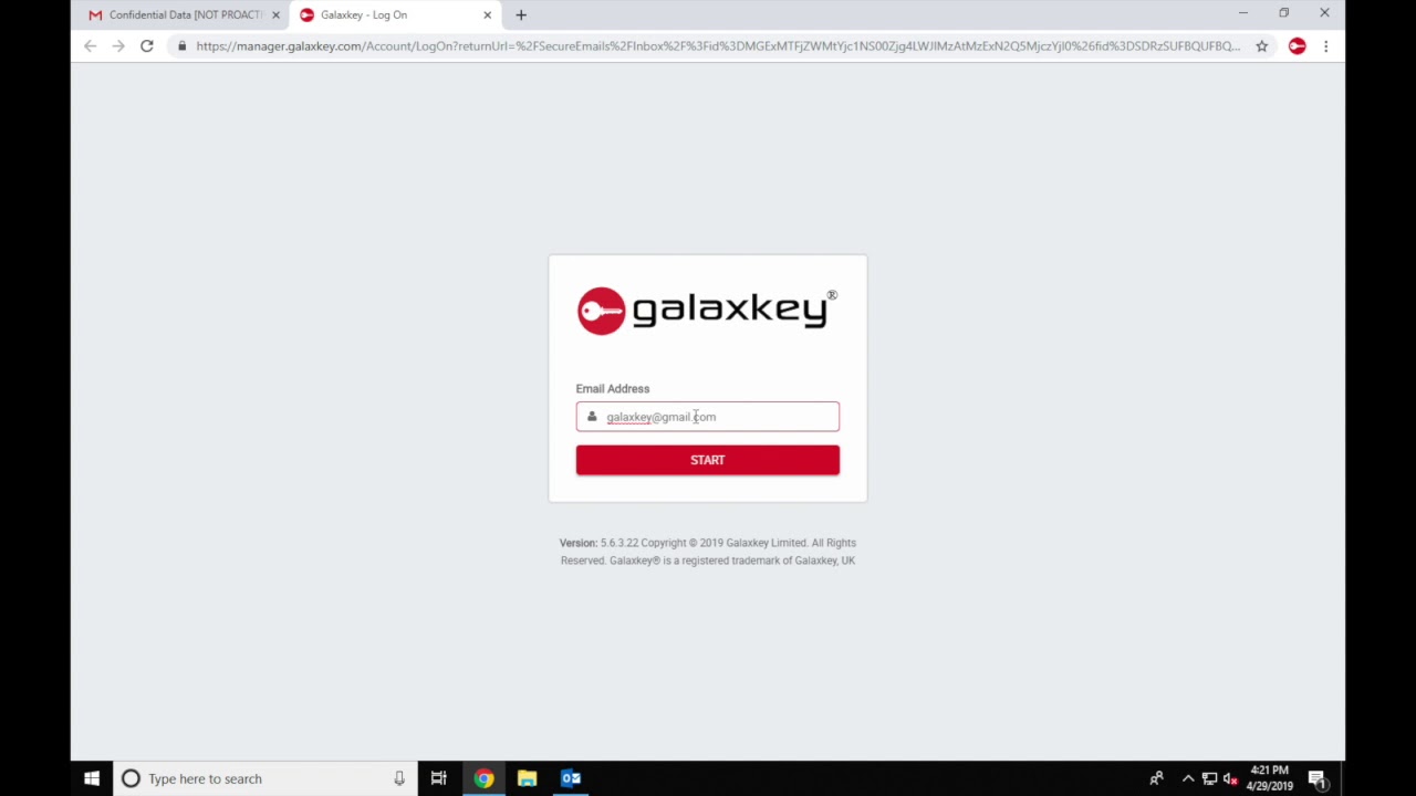 Galaxkey Send Secure Email To New User Youtube