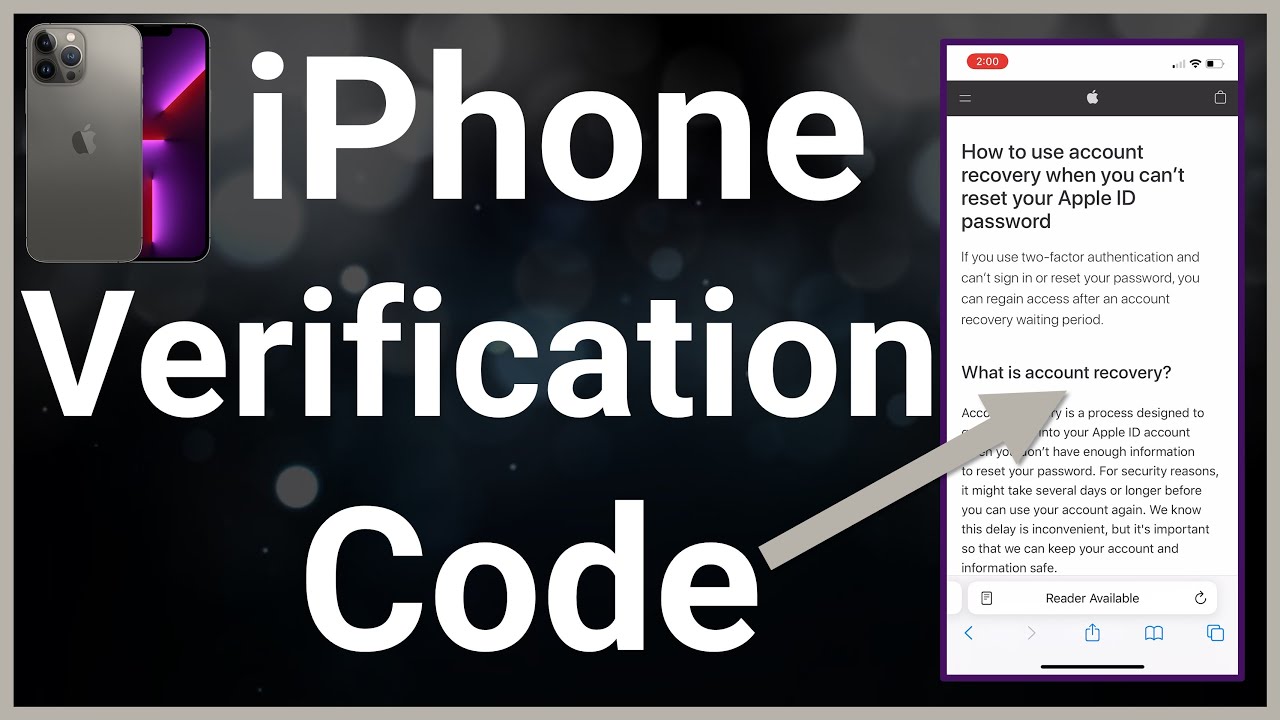 How To Get Iphone Verification Code Youtube