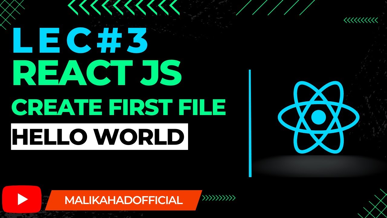 Create First File In React Js React Tutorial Lec 3 Hello World