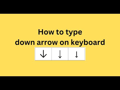 How To Type Down Arrow On Keyboard Youtube