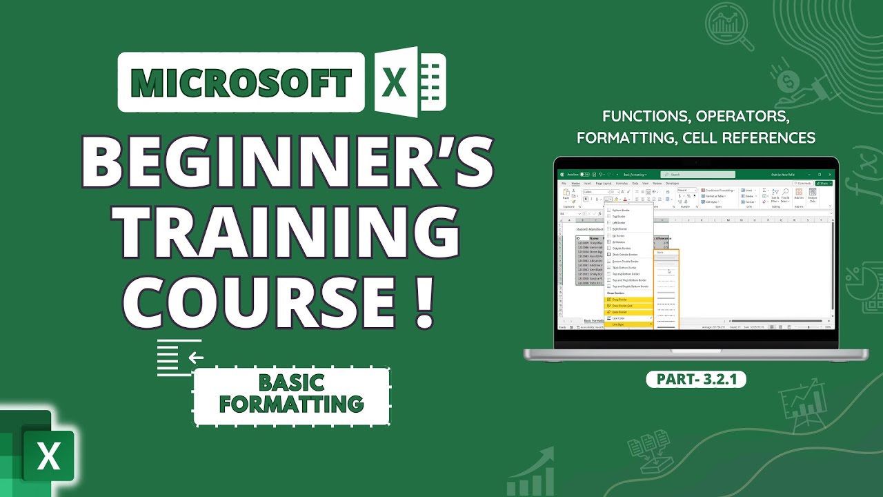 Microsoft Excel Basic Formatting Part 1 Youtube
