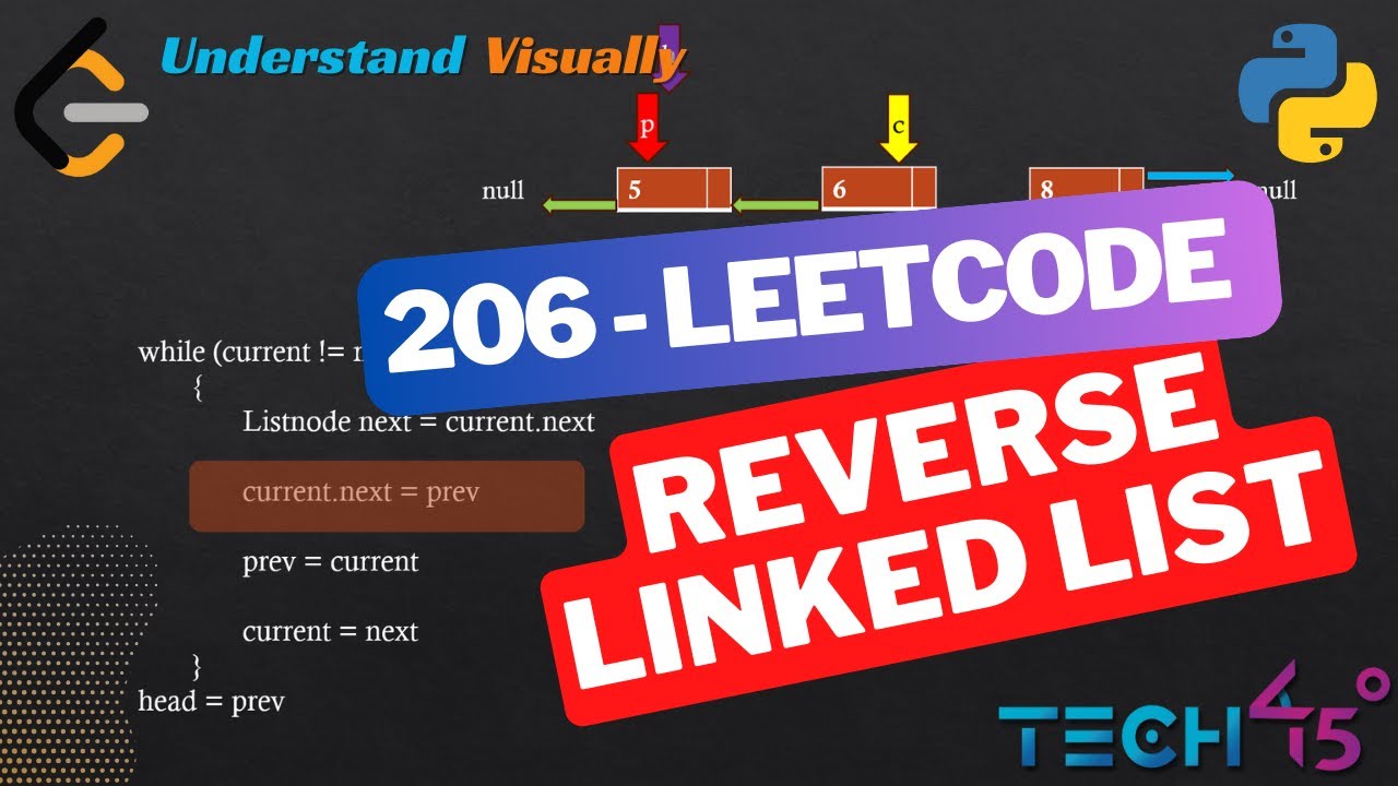 Reverse Linked List Leetcode 206 Visual Explanation Python Youtube