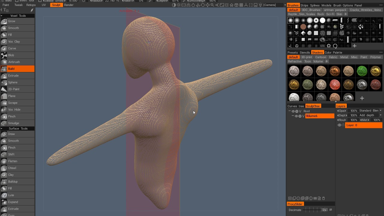 02 3d Coat Basic Sculpting Character Youtube