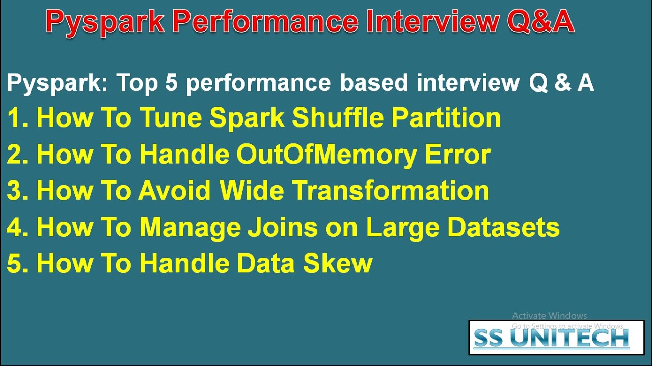 10 Pyspark Performance Tuning Interview Questions And Answers Top 5