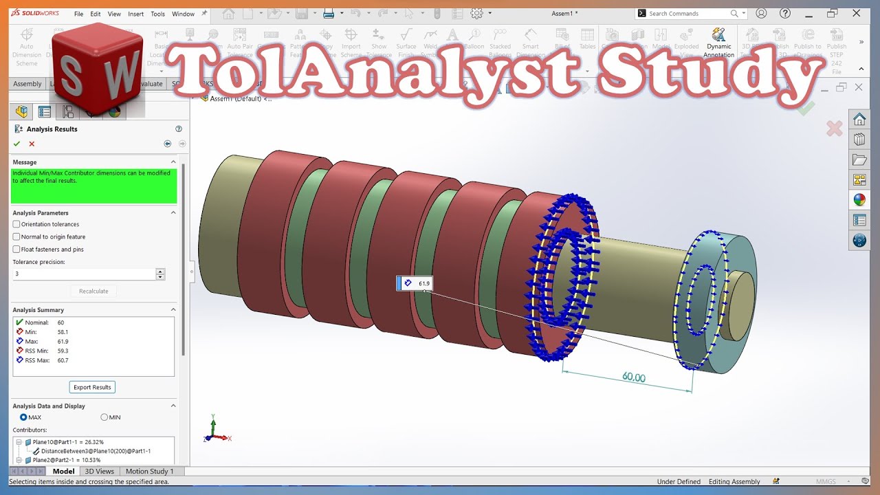 Solidworks Learn About Tolanalyst Study Youtube
