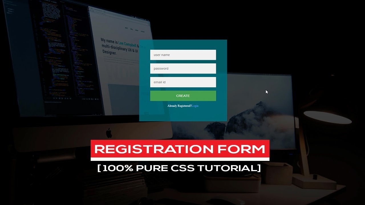 How To Make Login Registration Form Using Html Css Javascript