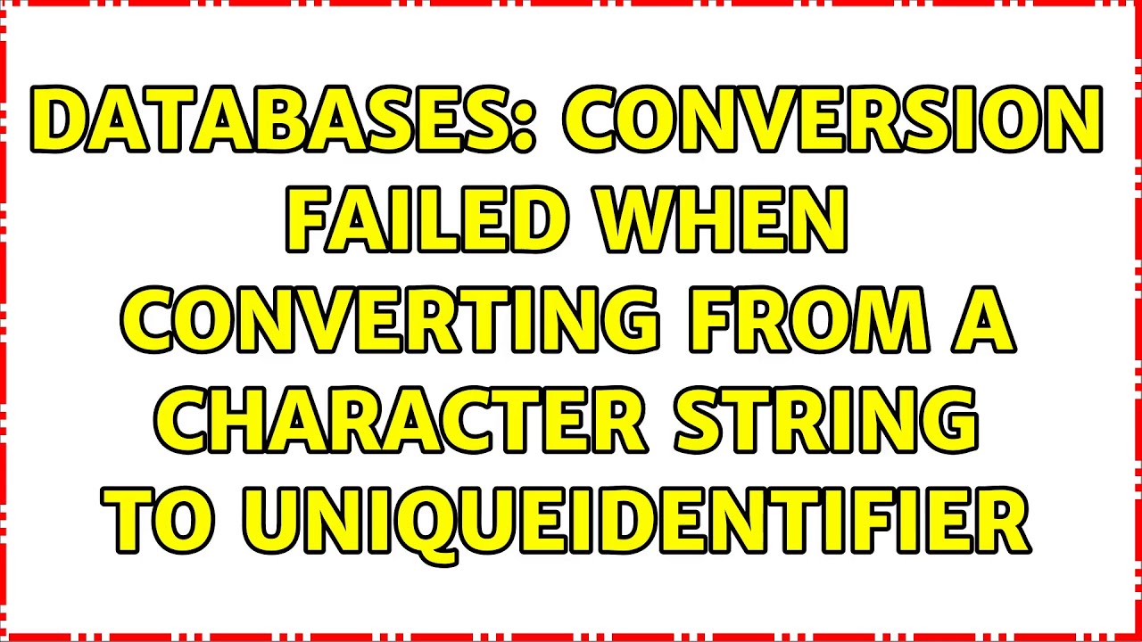 Sql Server Conversion Failed Converting Character String