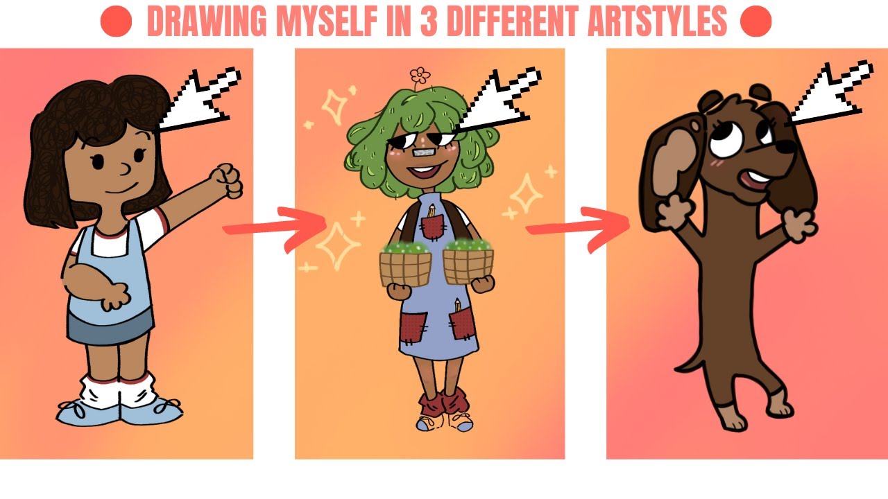 тшжdrawing Myself In Different Artstylesтшж Youtube