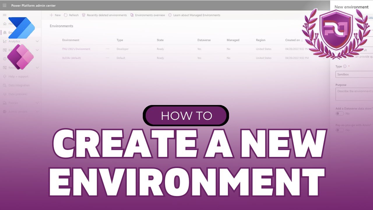 How To Create A Power Platform Environment Youtube