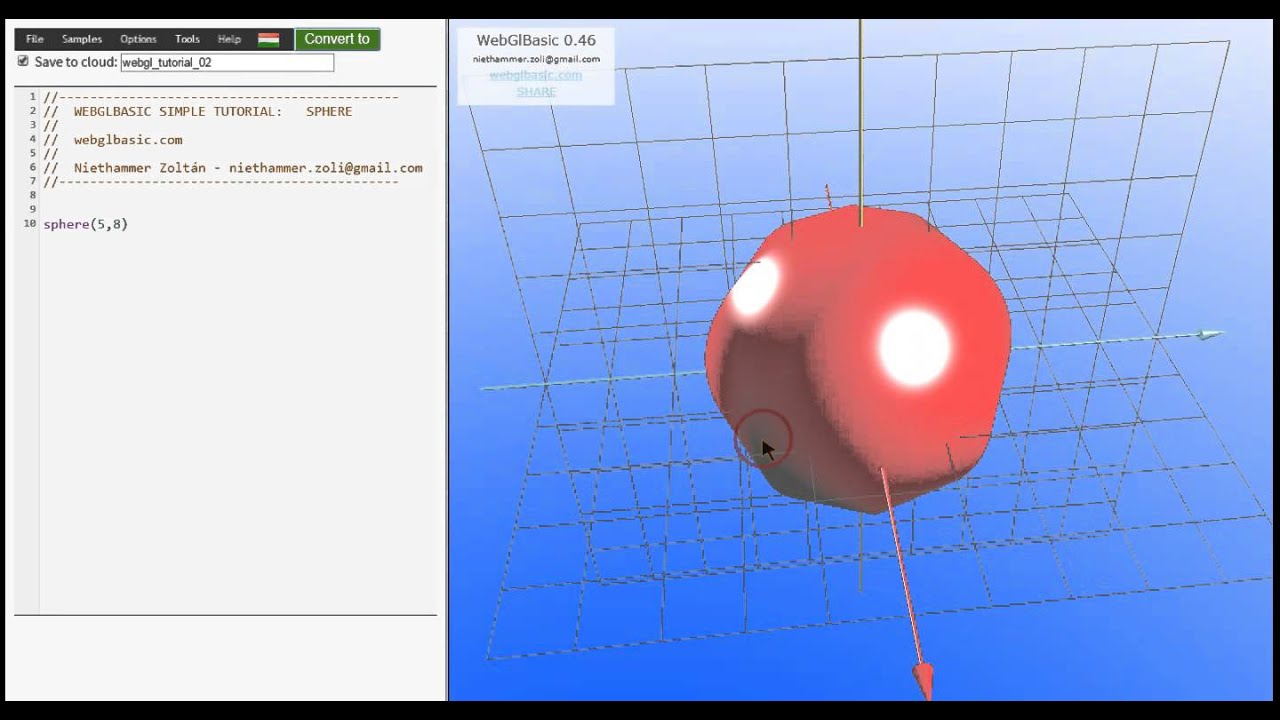 Webglbasic Tutorial 02 Sphere Youtube