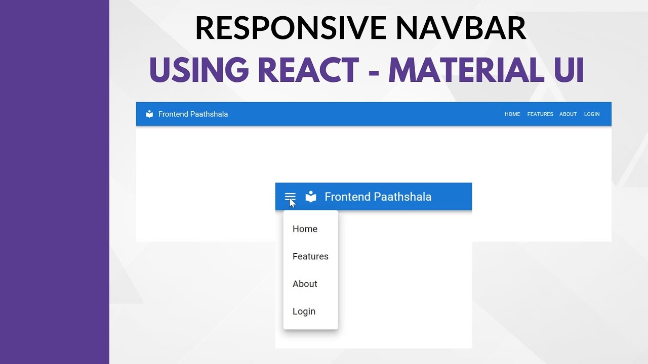 How To Create A Responsive Navbar Using React Material Ui Youtube