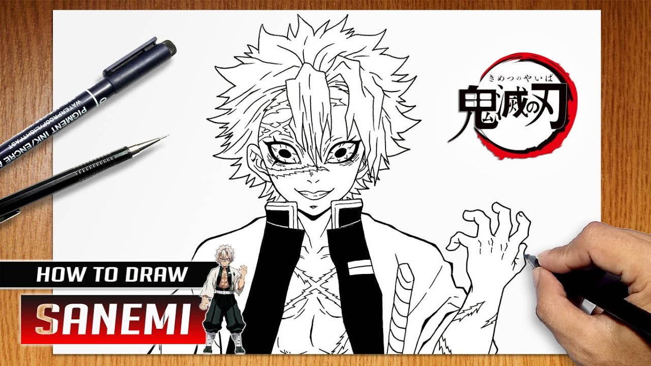 How To Draw Sanemi Shinazugawa From Kimetsu No Yaiba Youtube
