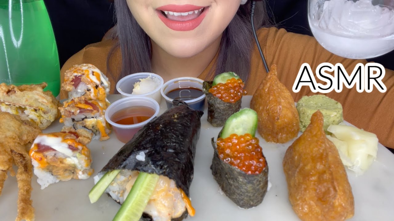 Asmr Mukbang Sushi Platter Eating Sounds Youtube