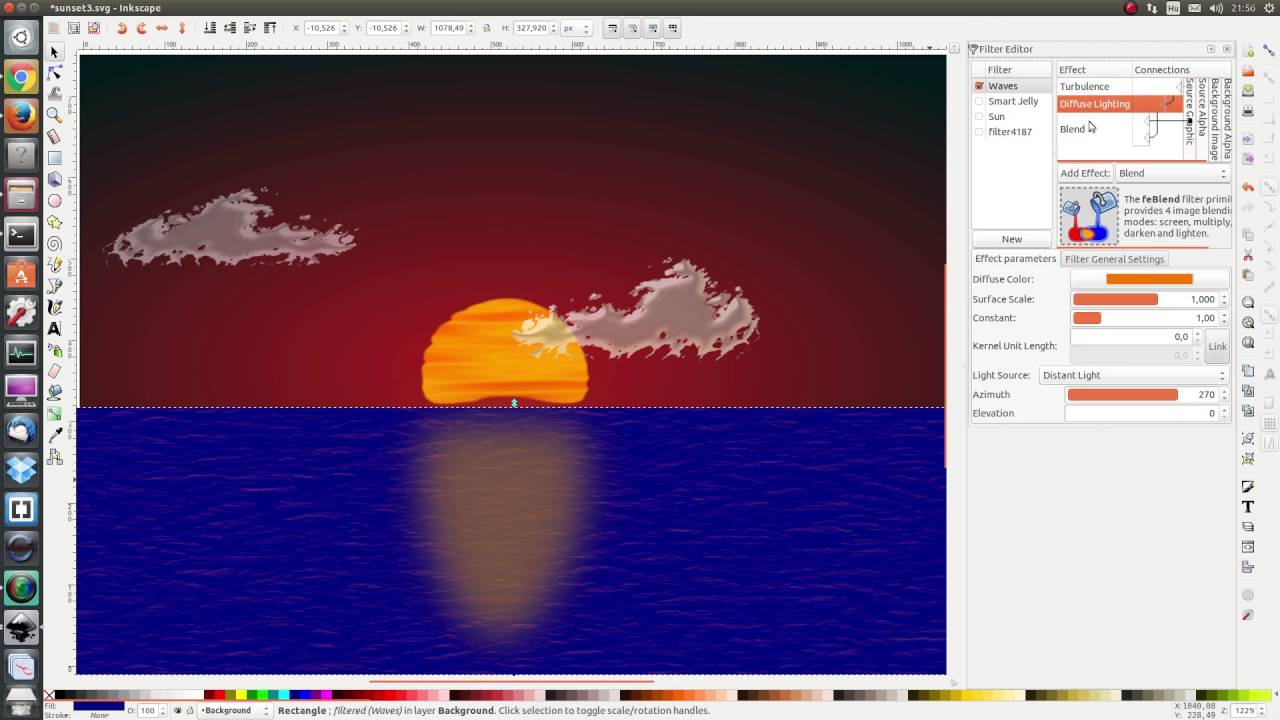 Inkscape Drawing A Sunset 7 Youtube