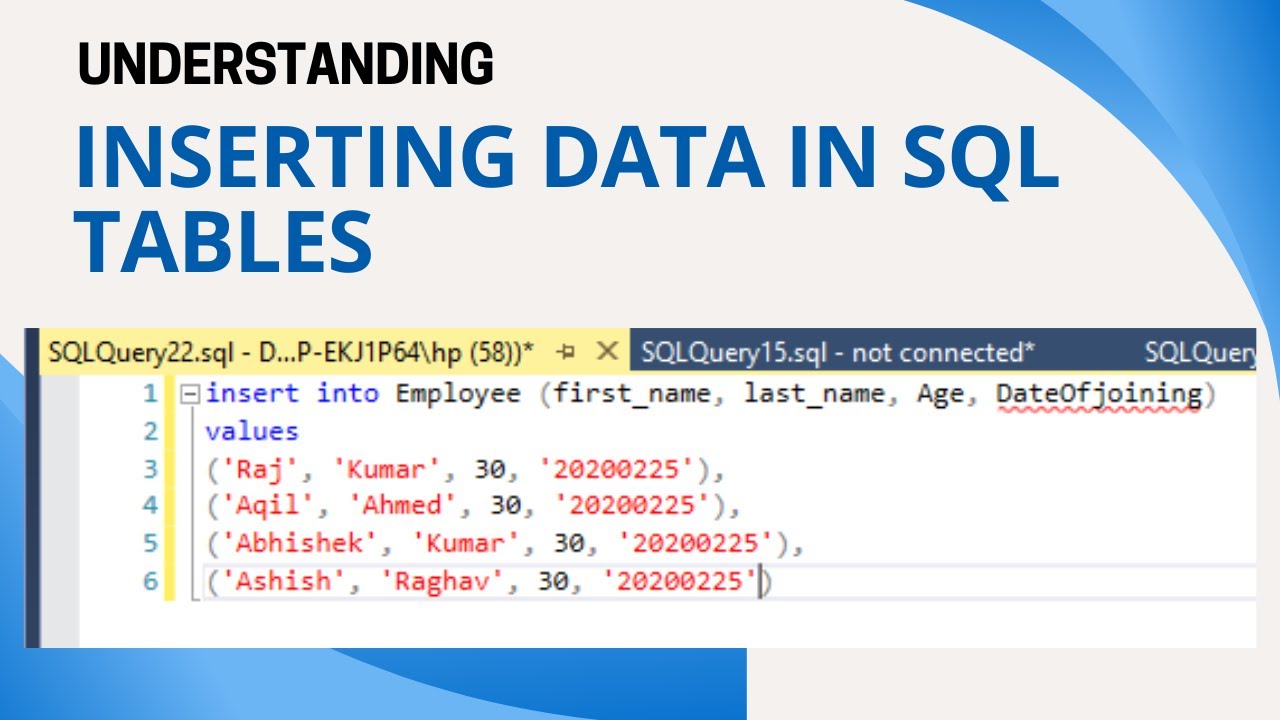 13 Insert Data In Table In Sql Insert Multiple Rows In Sql Youtube