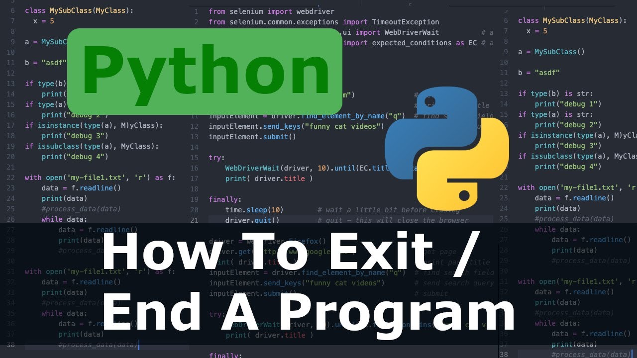 Python How To Exit End A Program Youtube