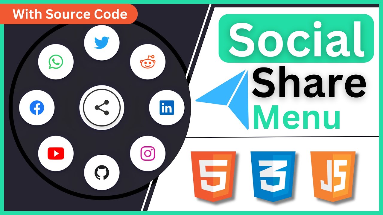 рџ ґanimated Circular Social Media Share Menu Using Html Css Js
