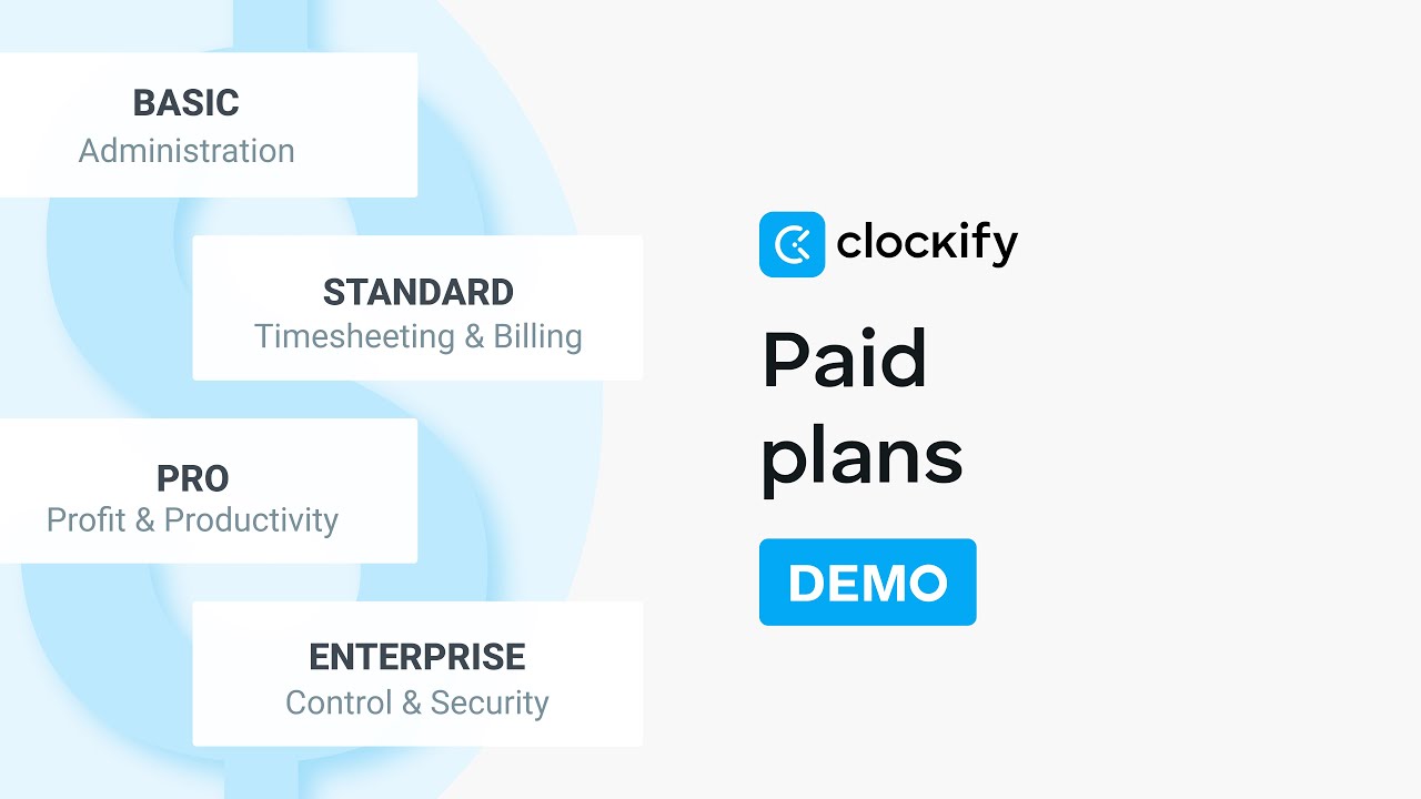 Paid Plans Demo Clockify Pricing Youtube