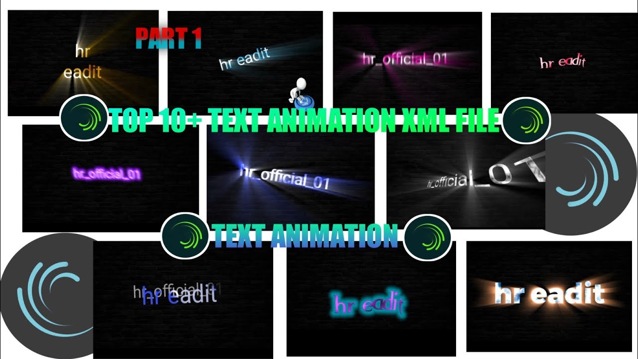 Top10 Text Animation By Hr Eadit Part 1 Xml 10 Text Animation Youtube