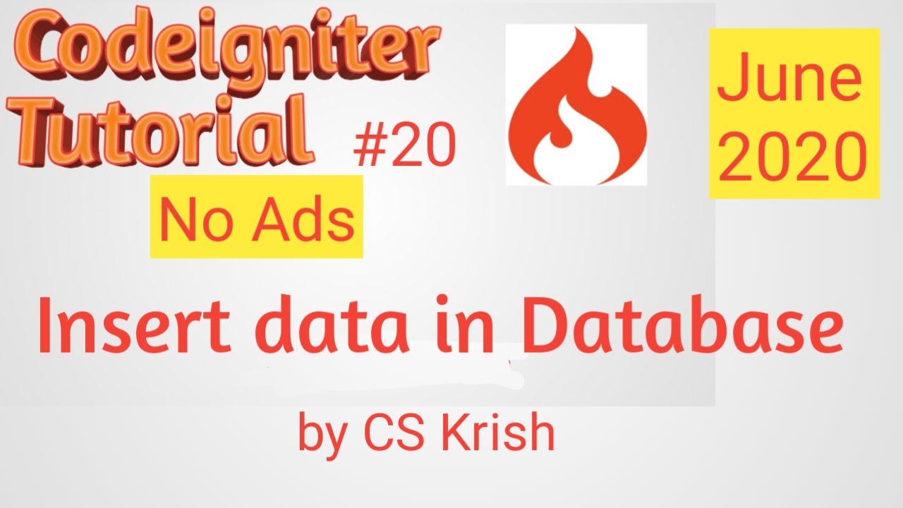 Insert Data In Database Using Codeigniter Youtube