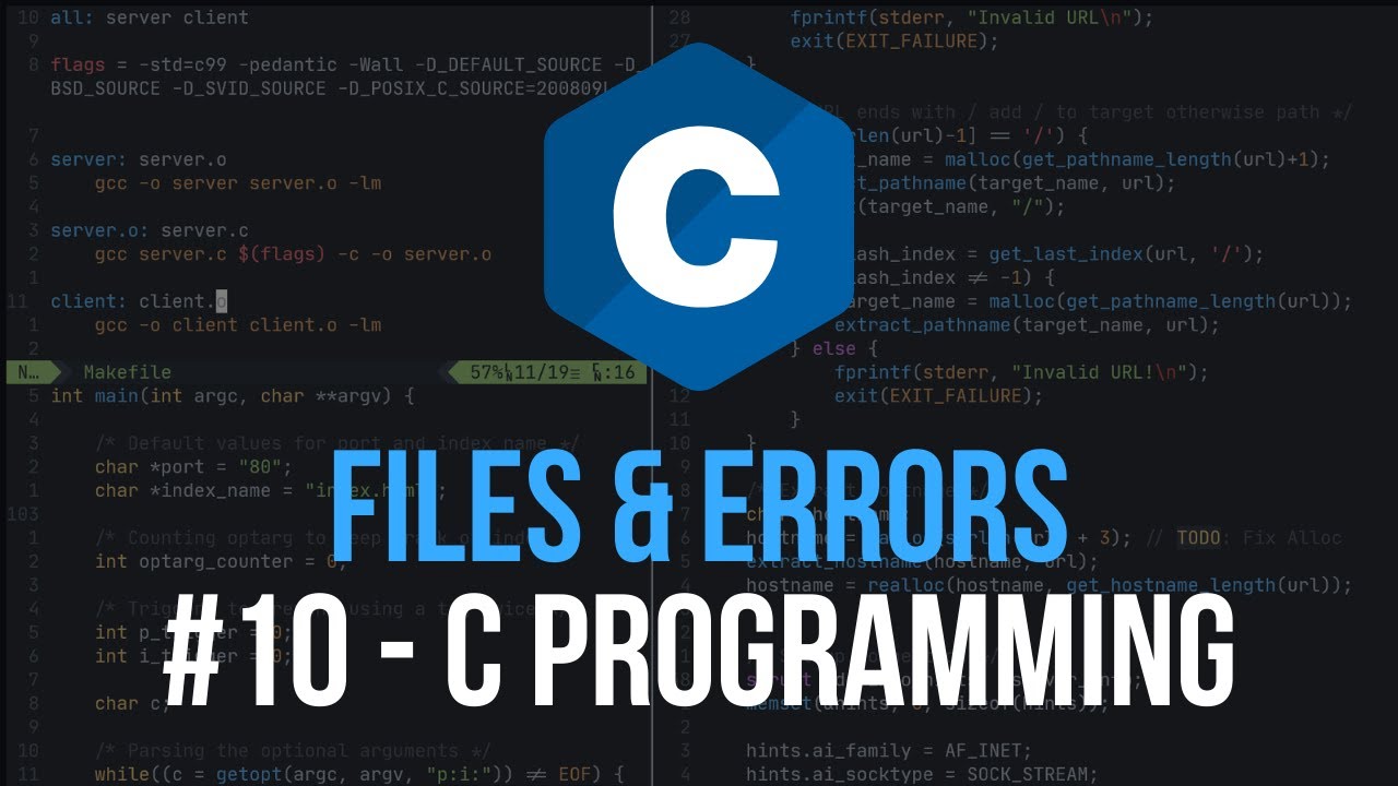 File Handling Errors C Programming Tutorial 10 Youtube