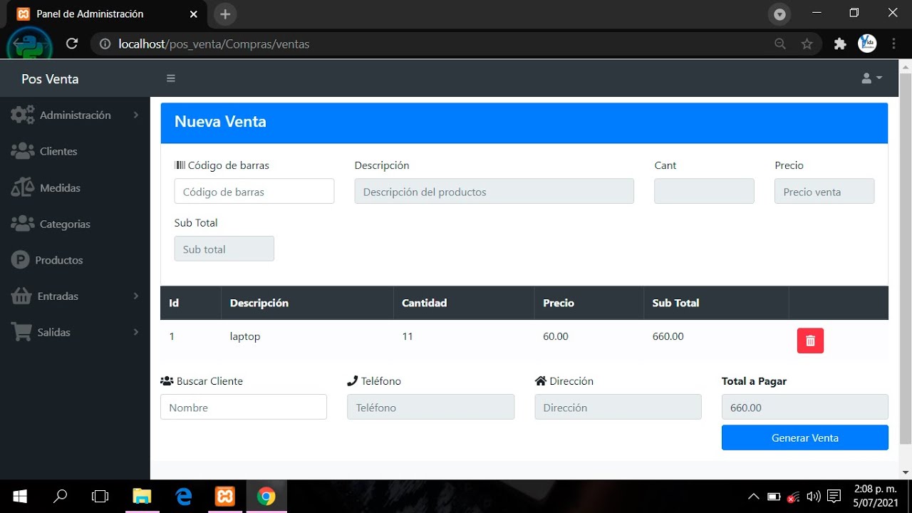 22 Sistema De Venta Php Javascript Y Mysql Módulo Ventas Youtube