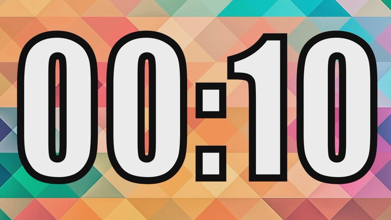 10 Seconds Timer With Colorful Background 10 Seconds Countdown With