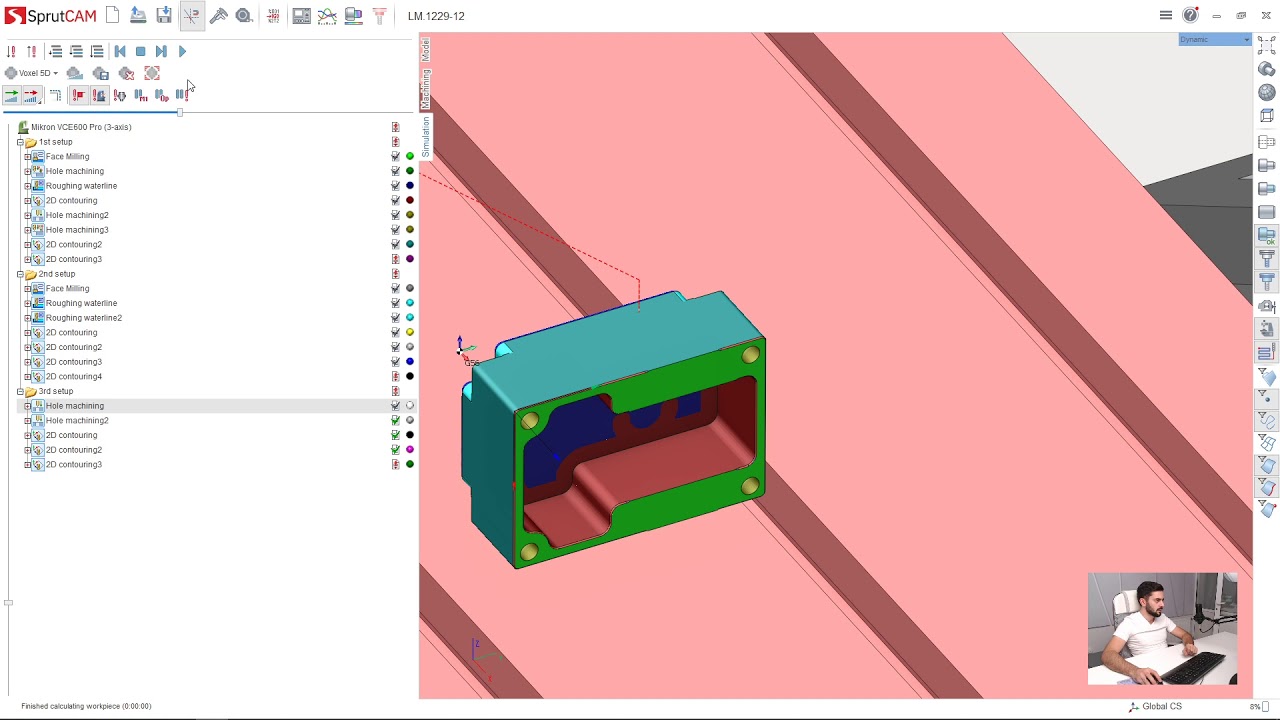 3 Axis Milling Tutorial Sprutcam 12 24 3rd Setup Chamfering