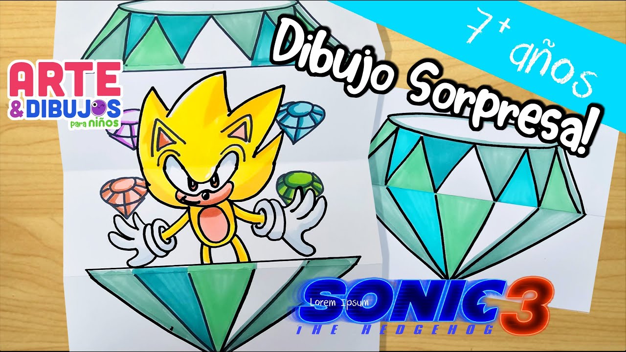 Como Dibujar Sonic 3 Dibujo Sorpresa Arte Y Dibujos Para Niños