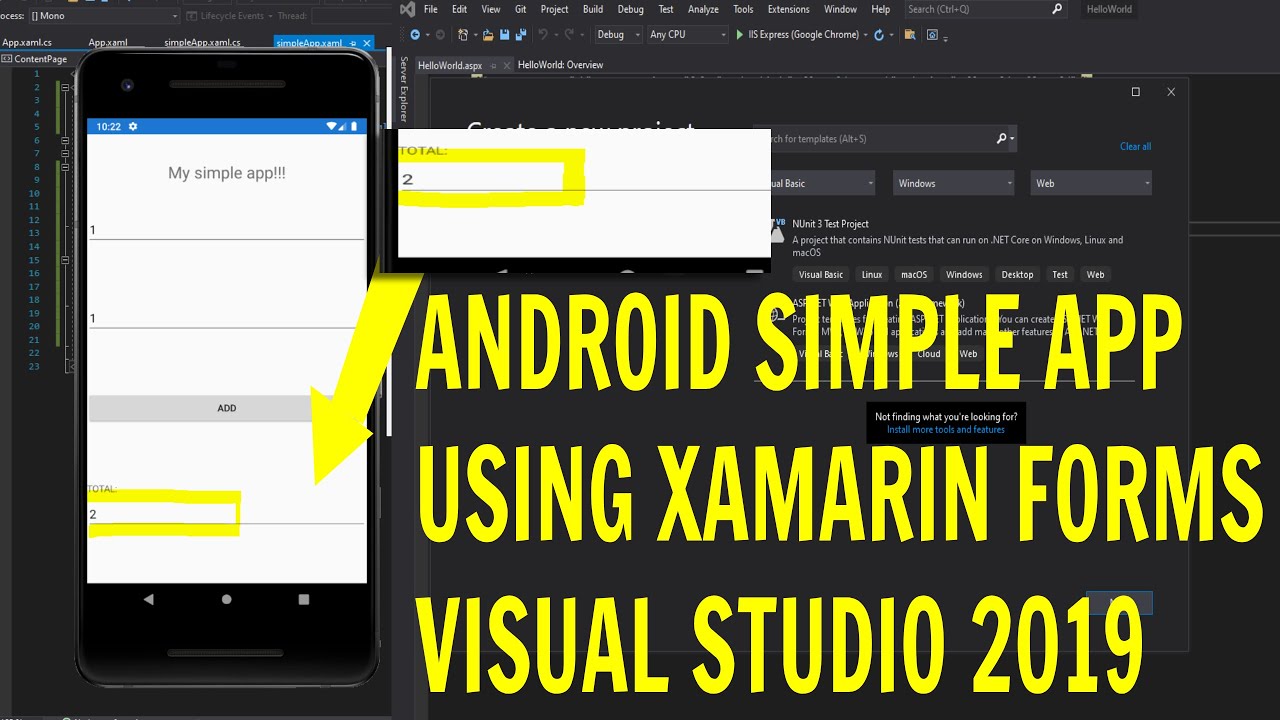How To Create Android Simple App Using Xamarin Forms Visual Studio