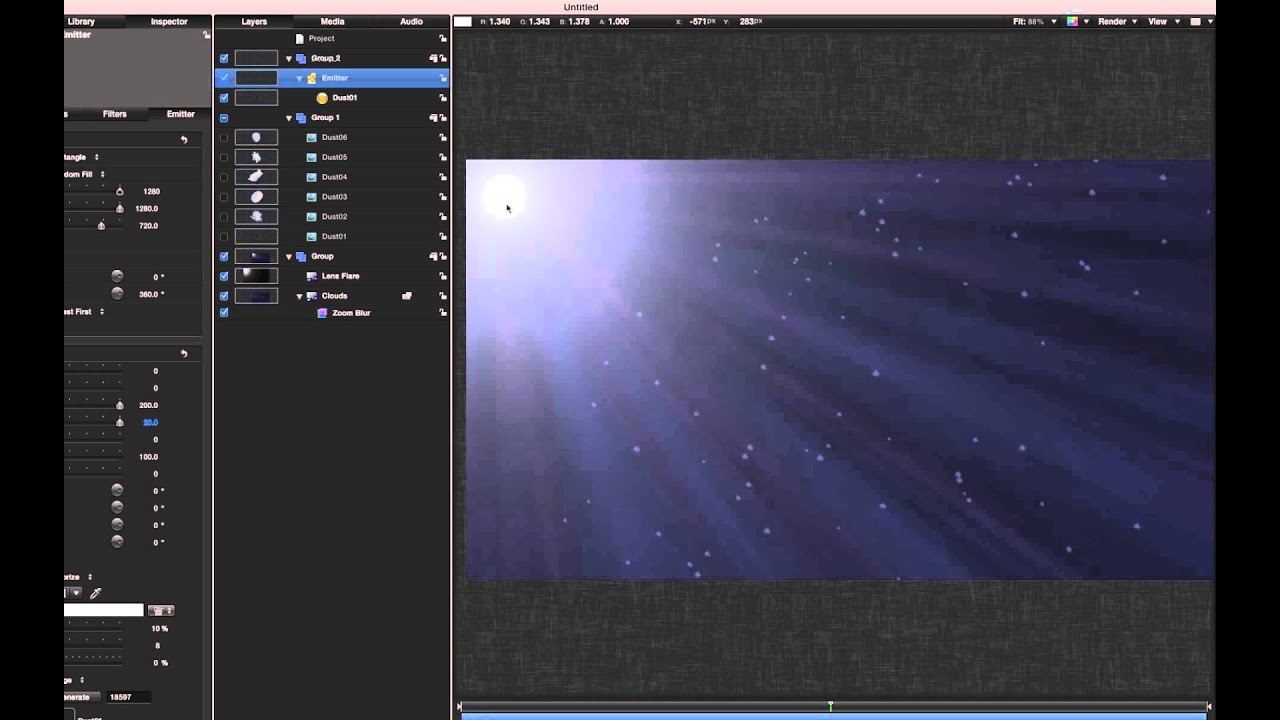 Apple Motion 5 Dust Particles In Light Tutorial Youtube