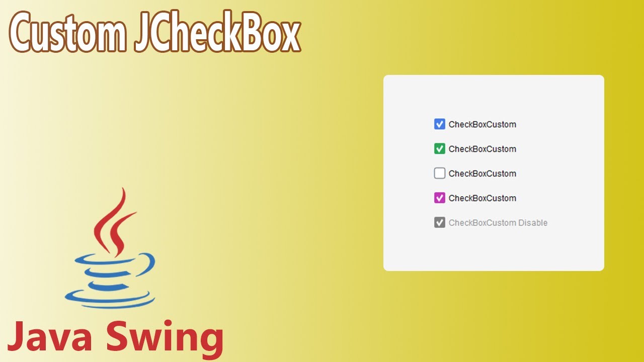 Java Swing Custom Jcheckbox Youtube