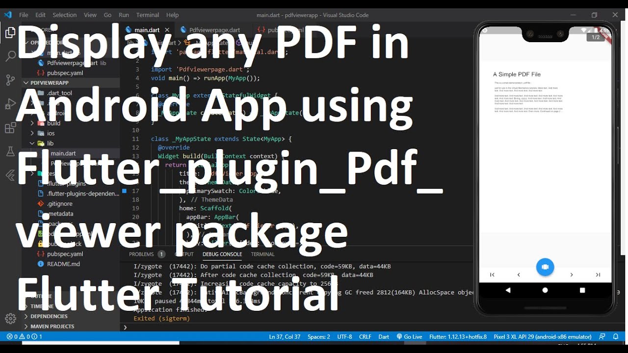 Display Any Pdf In Android App Using Flutter Plugin Pdf Viewer