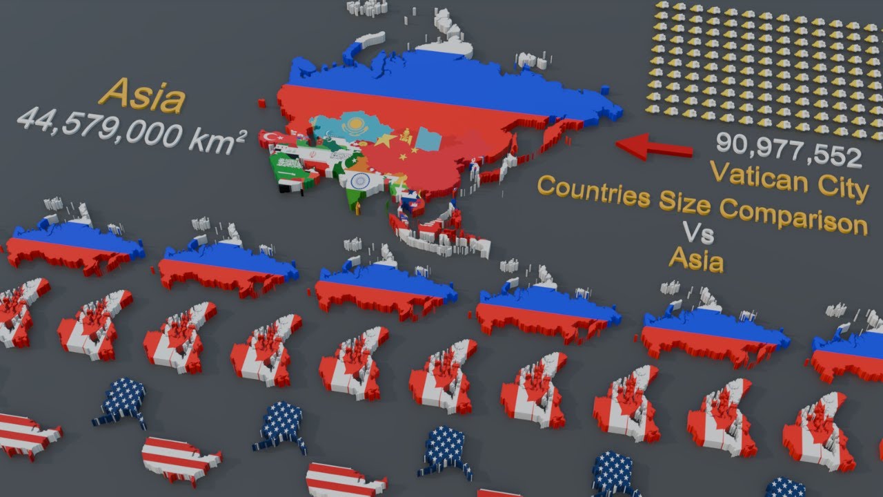 Countries Size Comparison Vs Asia Youtube